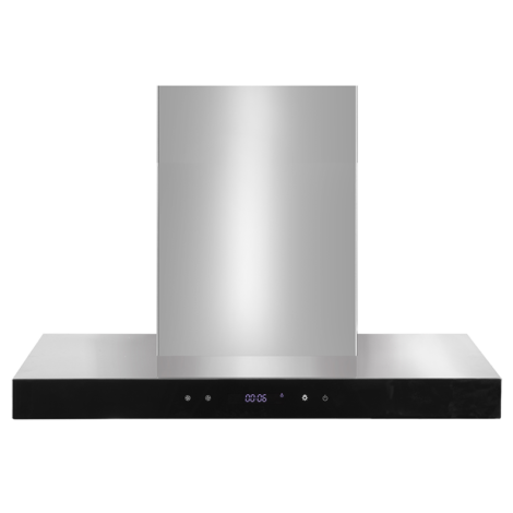 Artusi 60cm Stainless Steel & Black Glass "T" Shape Canopy Rangehood ...