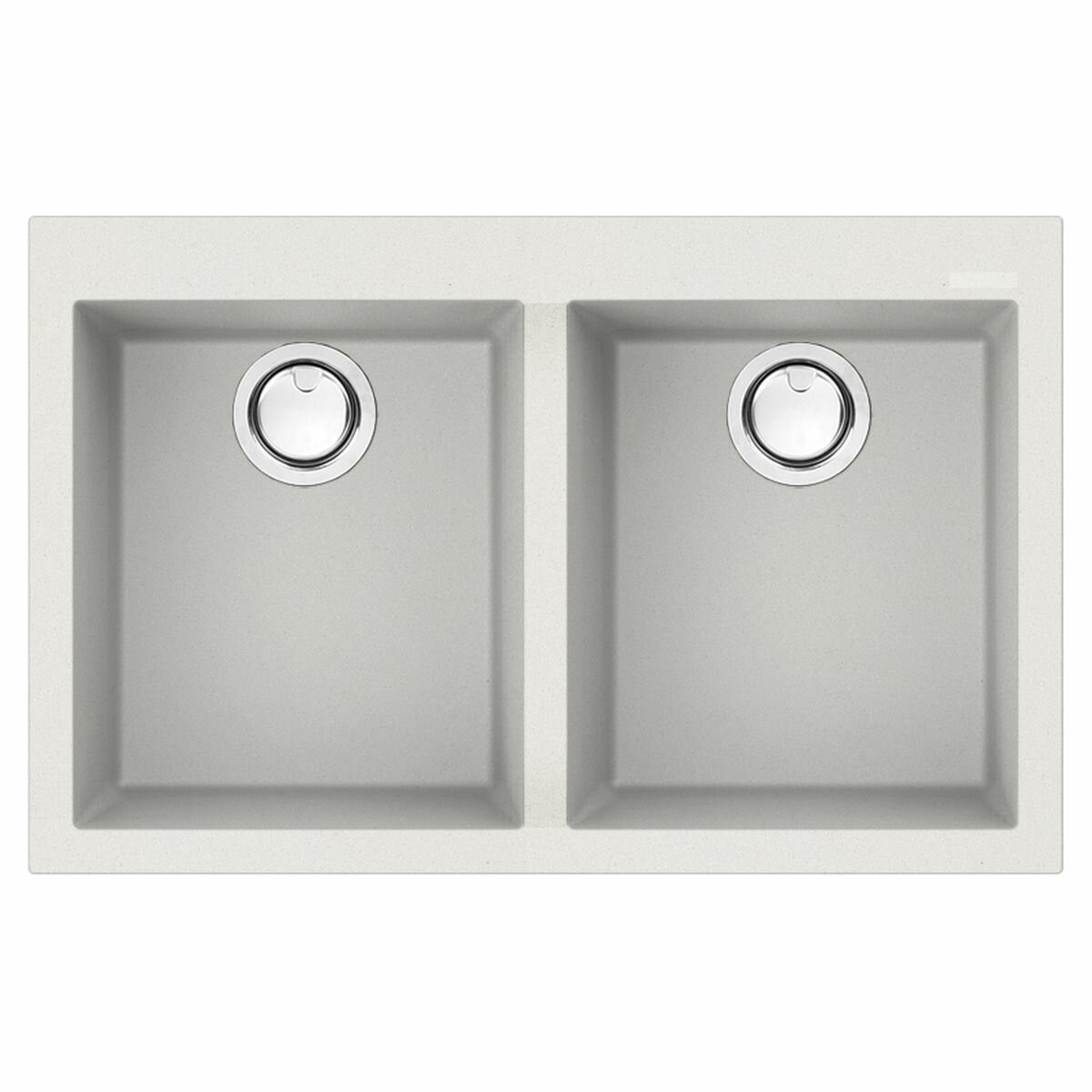 ARTUSI WHITE GRANITEK DOUBLE BOWL SINK - AGS792W - Berloni Appliances