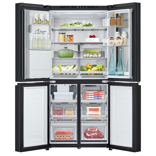 LG 508L Matte Black French Door InstaView Fridge with Ice & Water - GF ...
