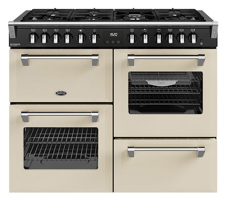 Belling 110cm Cream Richmond Deluxe Dual Fuel Freestanding Oven - Split ...
