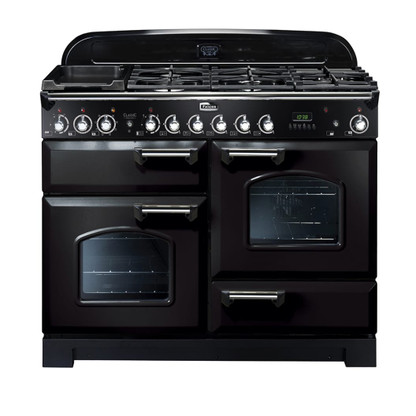 Falcon 110cm Black/Chrome Classic Deluxe Dual Fuel Freestanding Oven ...