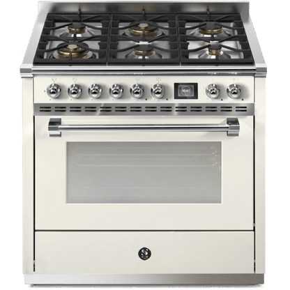 Steel 90cm Ascot Nuvola White & Chrome Dual Fuel Freestanding Oven ...