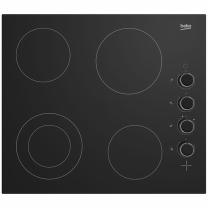 Beko 60cm Electric 4 Zone Cooktop - BCT601CG - Berloni Appliances