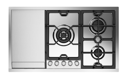 Ilve 90cm Panoramagic 5 Dual Burner & Fry Top Gas Cooktop - HCPMT95FD ...