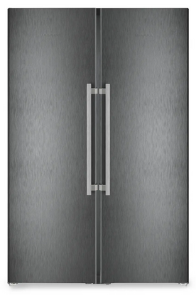 Liebherr 698L Prime BlackSteel Side-By-Side Freestanding Fridge-Freezer ...