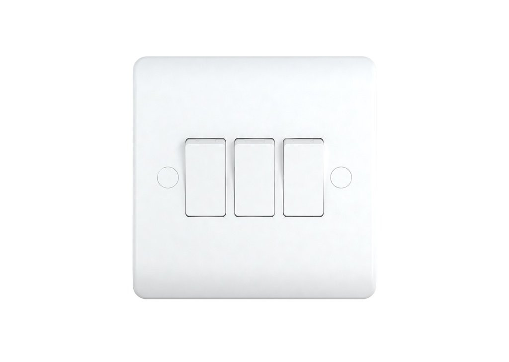 Milano-10A 3 Gang 1 Way Switch-210800100006 - Apex Trading Company WLL
