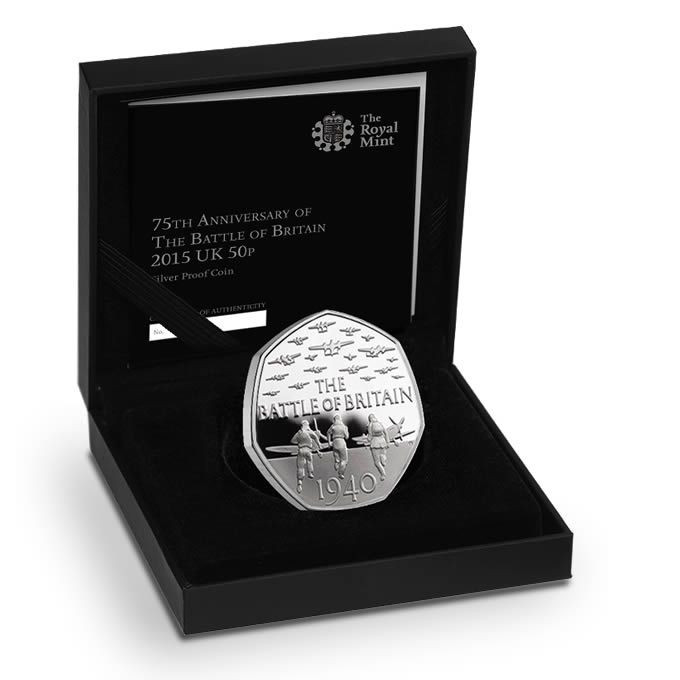 UK 2015 50p 75th Anniversary of The Battle of Britain Silver Proof Coin ...