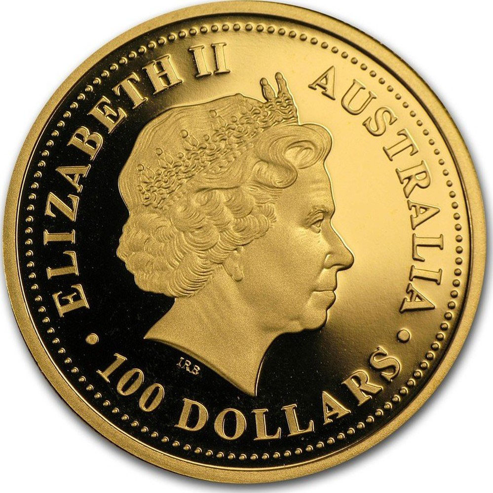 2005 $100 The Australian Nugget 20th Anniversary Edition 1oz Gold Proof ...