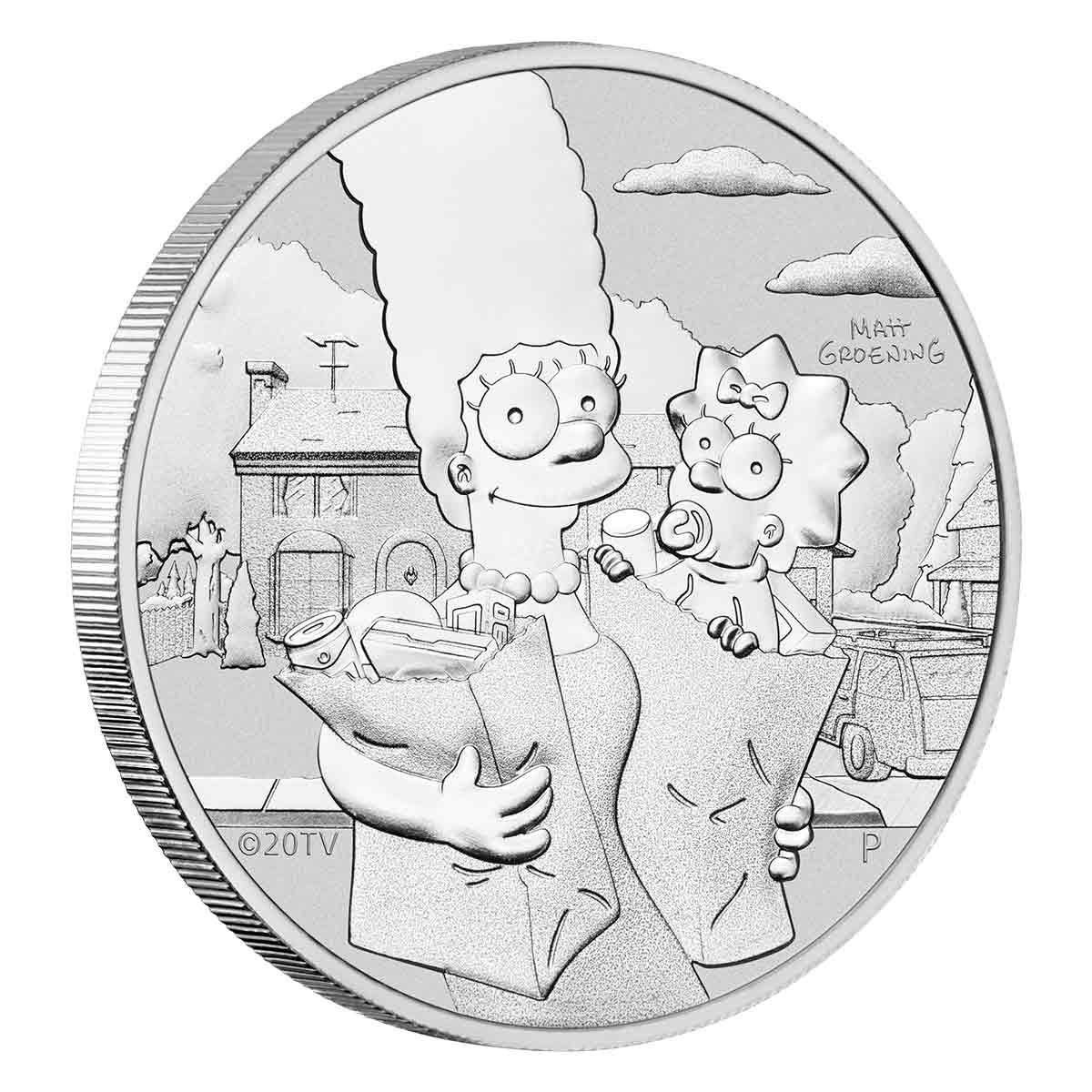 2021 $1 The Simpsons Marge & Maggie 1oz Silver Uncirculated Coin in ...