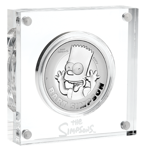 Tuvalu 2022 $2 The Simpsons Bart Simpson 2oz Silver High Relief Proof ...