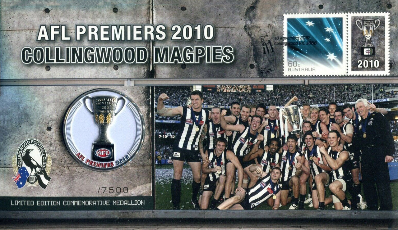 2010 Afl Premiers Collingwood Magpies Medallion Pnc Town Hall Coins