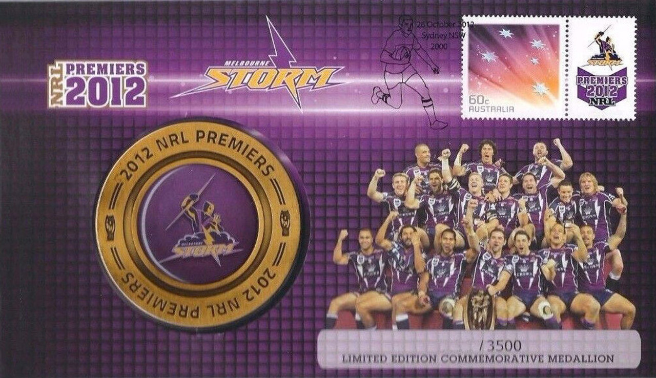 2012 Nrl Premiers Melbourne Storm Medallion Pnc Town Hall Coins And