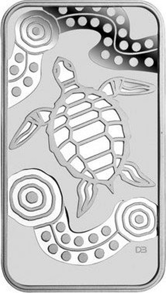 2008 $1 Dreaming Turtle 1oz Silver Rectangle Shaped Coin - Town Hall ...