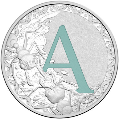 2015 $1 Alphabet Ant Silver Coloured Frosted Uncirculated Coin - Town ...