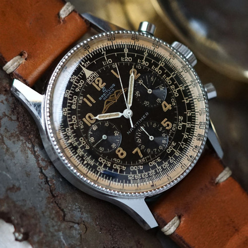 Breitling Navitimer Ref. 806 Early AOPA Gilt Black Dial Steel 1950s