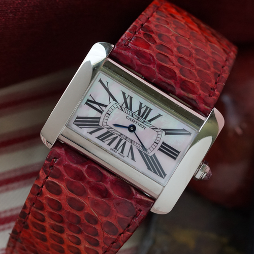 Cartier Divan XL Limited Edition Pink Mother of Pearl W6301455 Steel 2000s