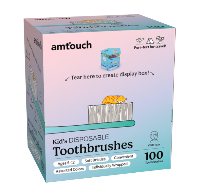 Amtouch Disposable Kids Toothbrushes