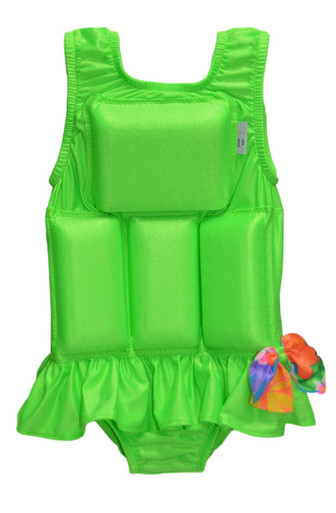 My Pool Pal Girls Flotation Swimsuit - Lime Sherbet - Medium Only