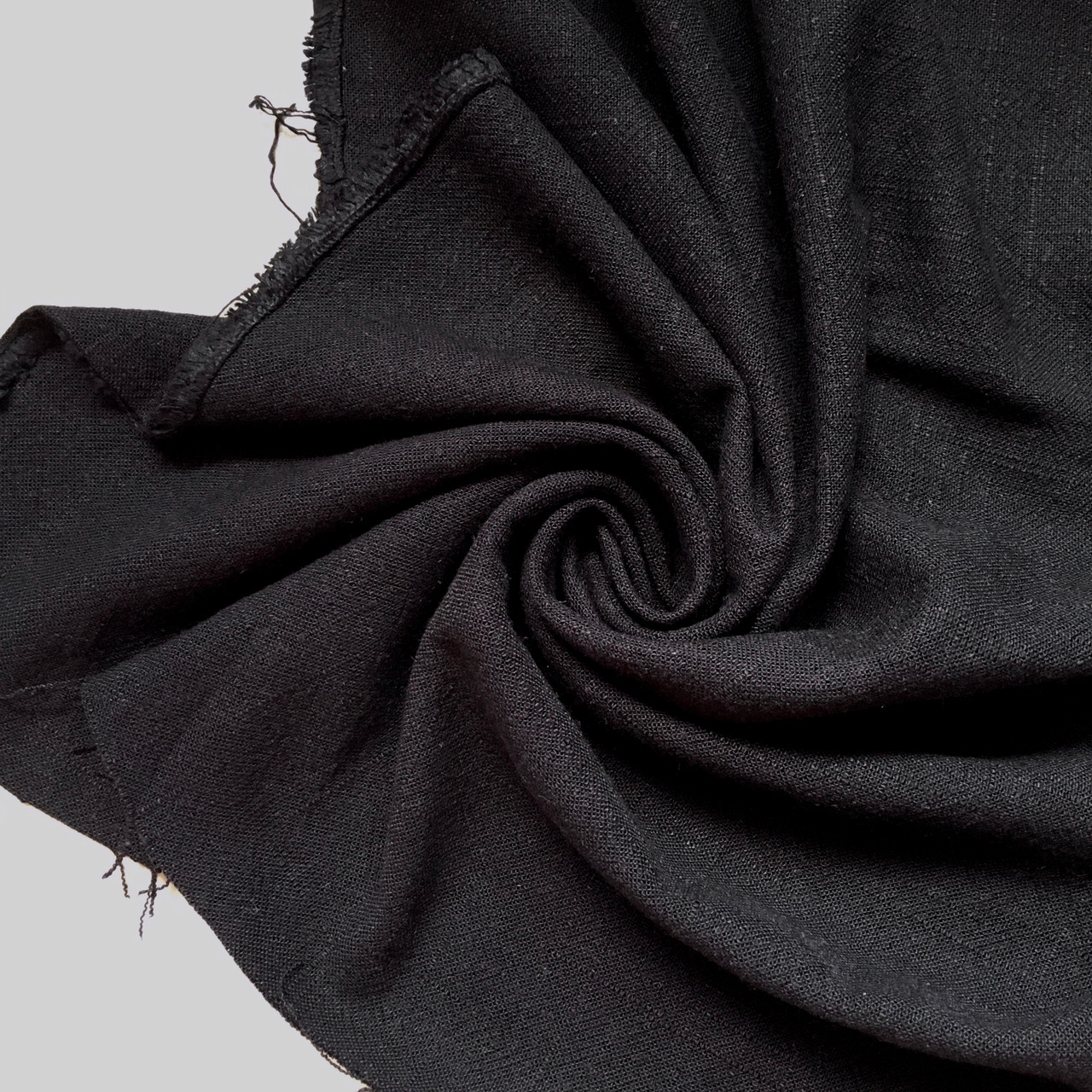 405gsm black stone-washed linen rayon, by metre - WiththeWeave