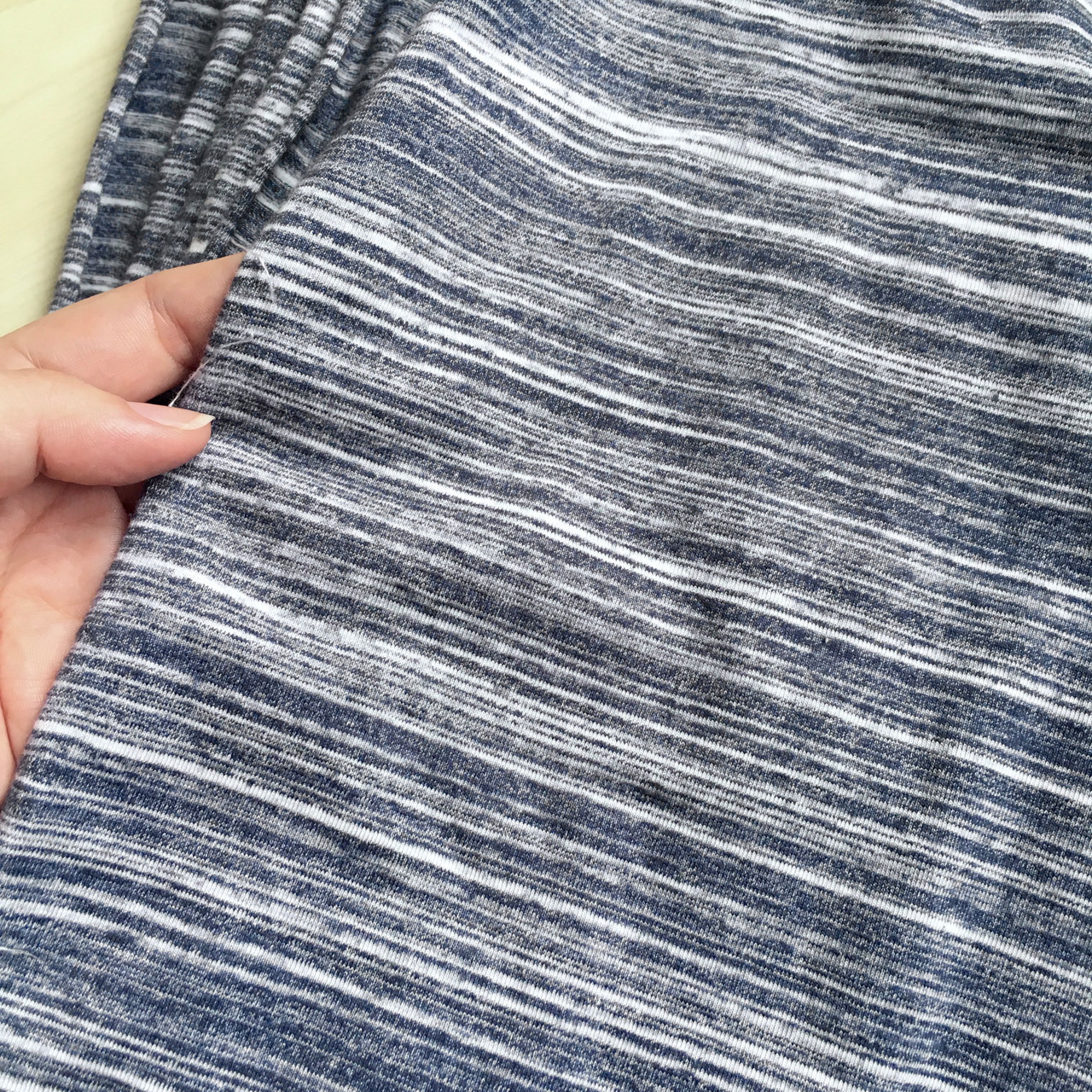 Cotton blend stretch jersey blue space dyed 224gsm, last 1.4m ...