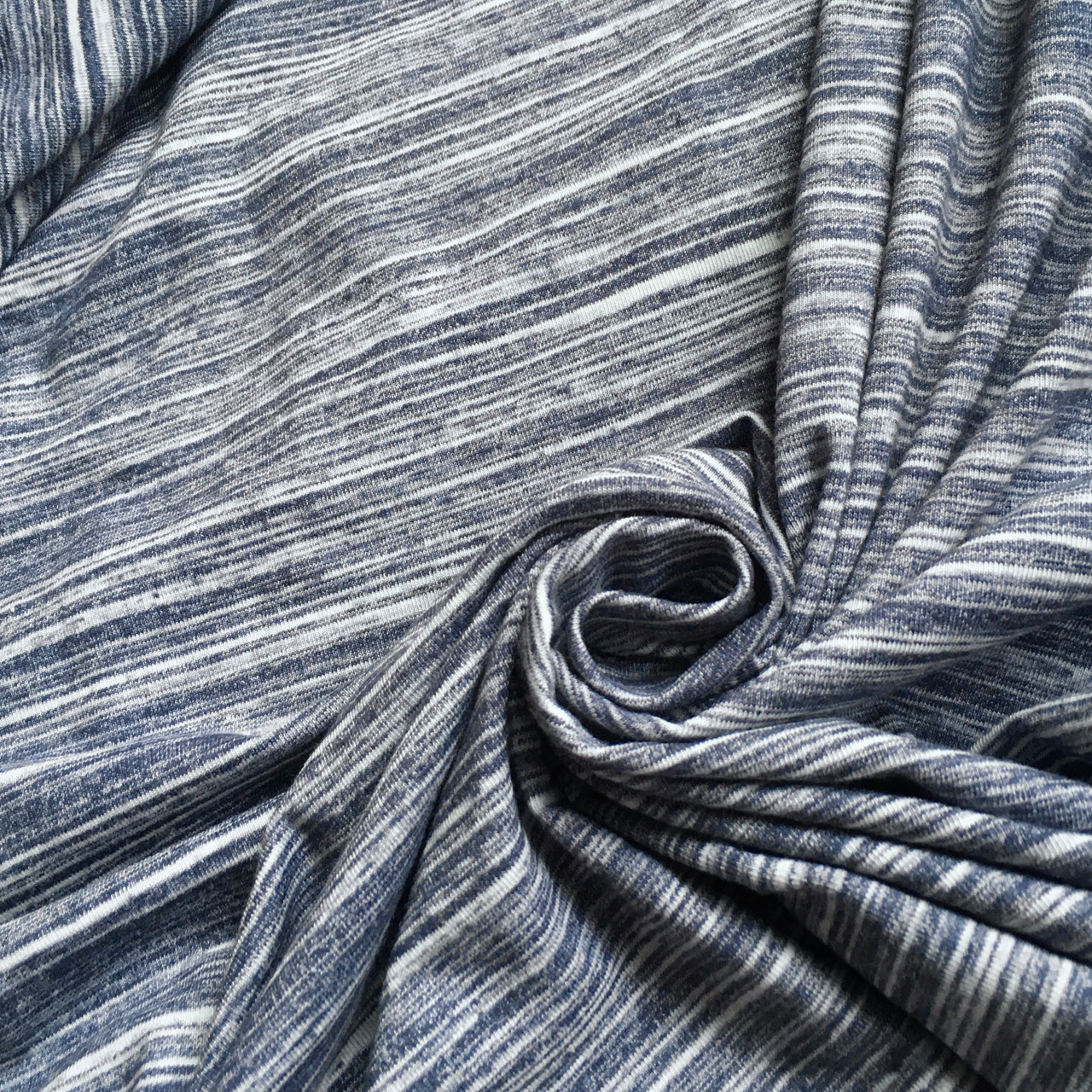 Cotton blend stretch jersey blue space dyed 224gsm, last 1.4m ...