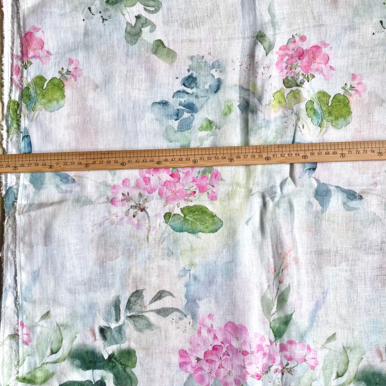 115gsm painted floral linen, by metre - WiththeWeave