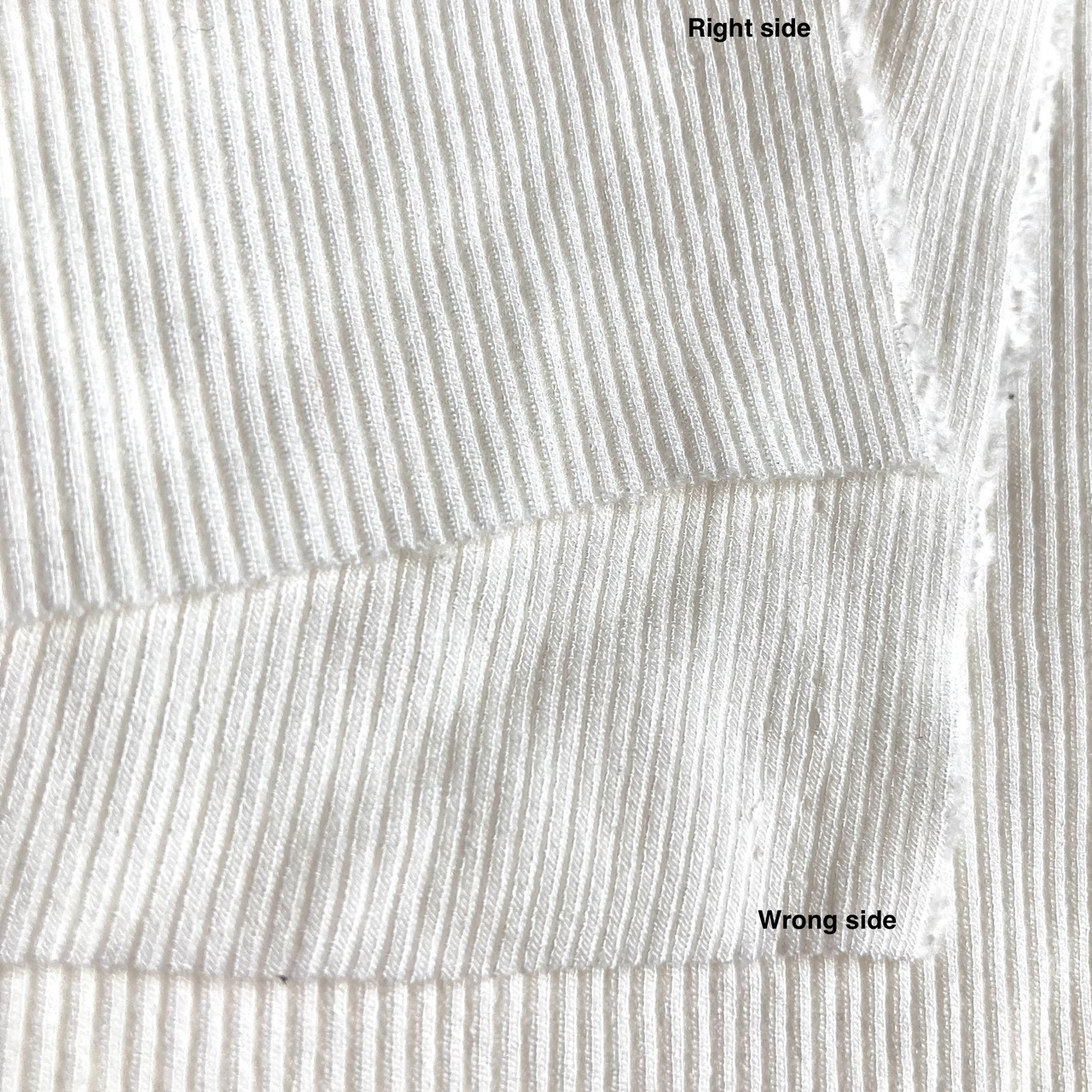Modal stretch rib knit white 305gsm, last 1.5m - WiththeWeave