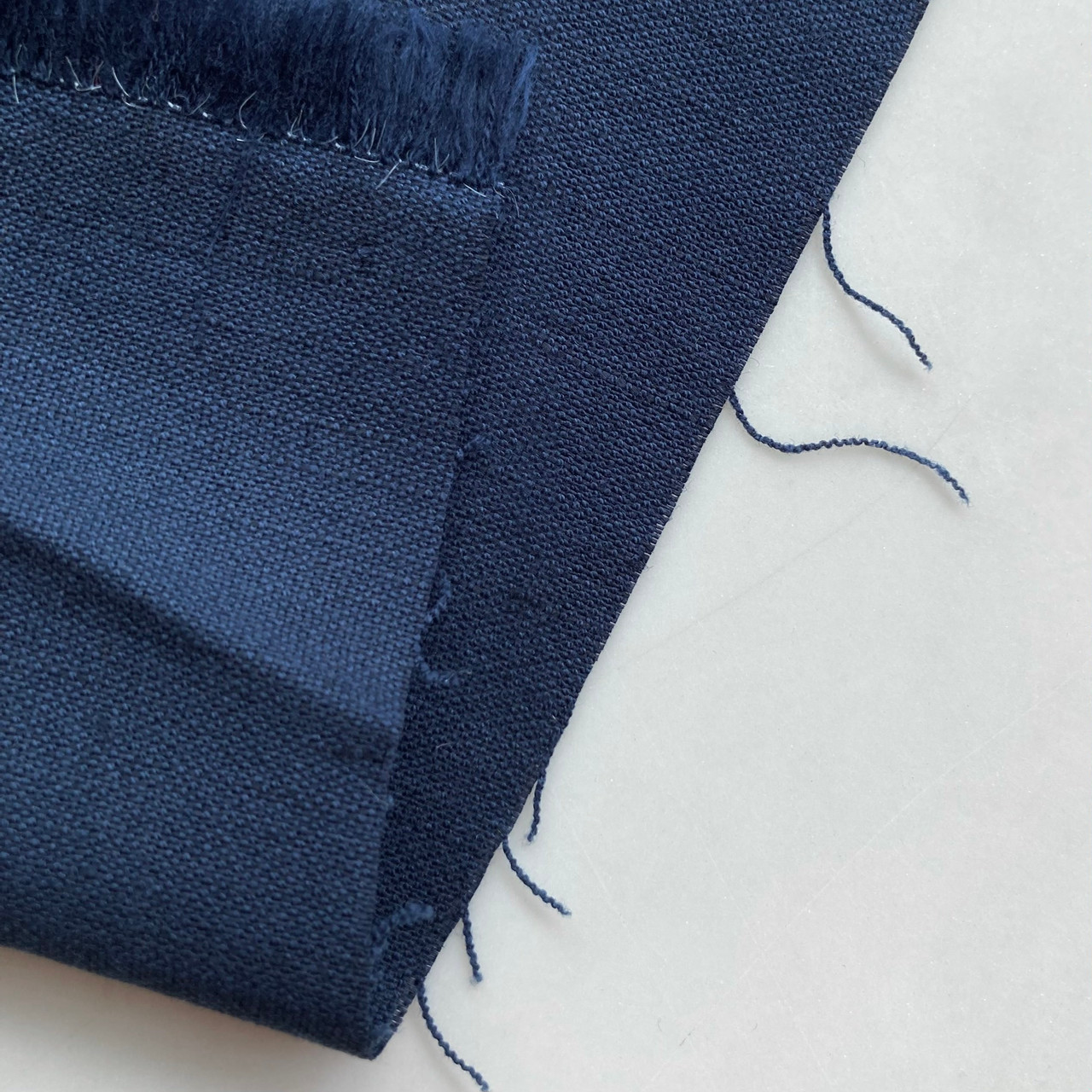 205gsm dusty blue stretch cotton linen blend, last 1.6m - WiththeWeave