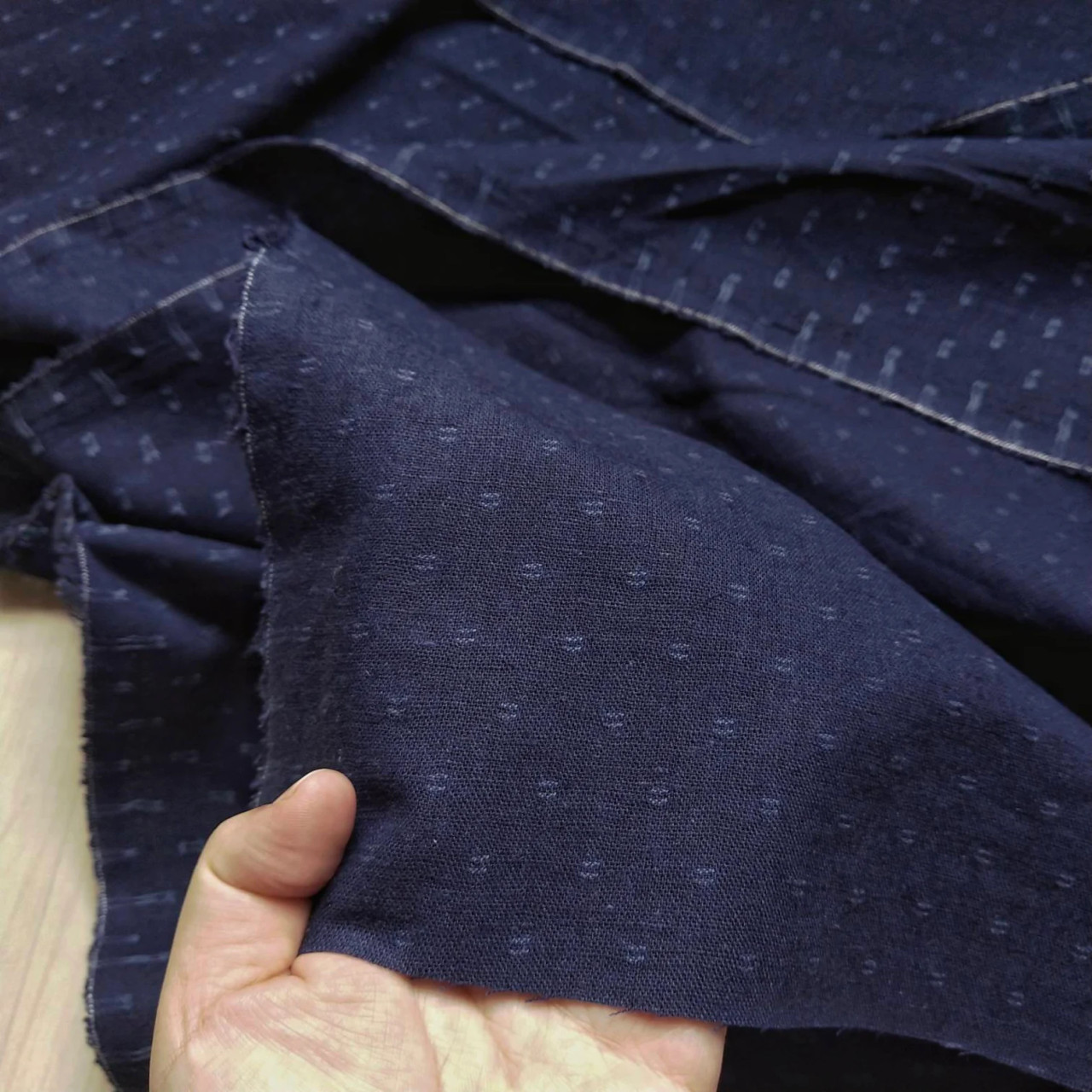 154gsm swiss dot linen cotton, by metre - WiththeWeave