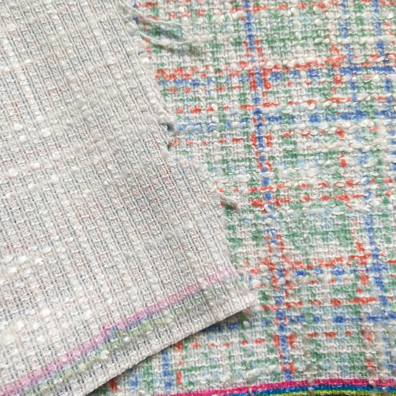 332gsm woven boucle check print, by metre - WiththeWeave
