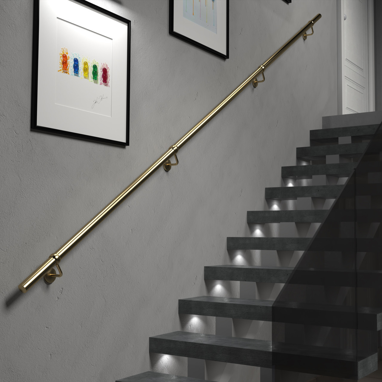 Brass Handrail Kit 3.6M X 40mm Stair Handrail Kits