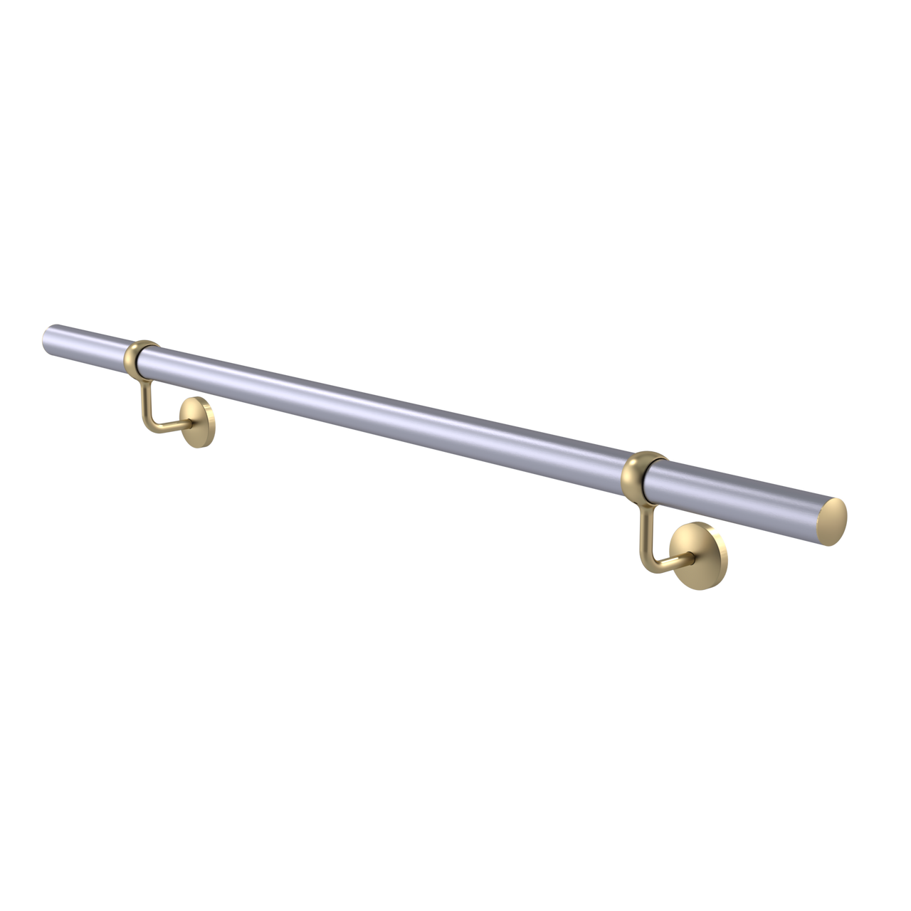 Stair Handrail Kit 1.2m | Stainless Steel Handrail & Brass Brackets