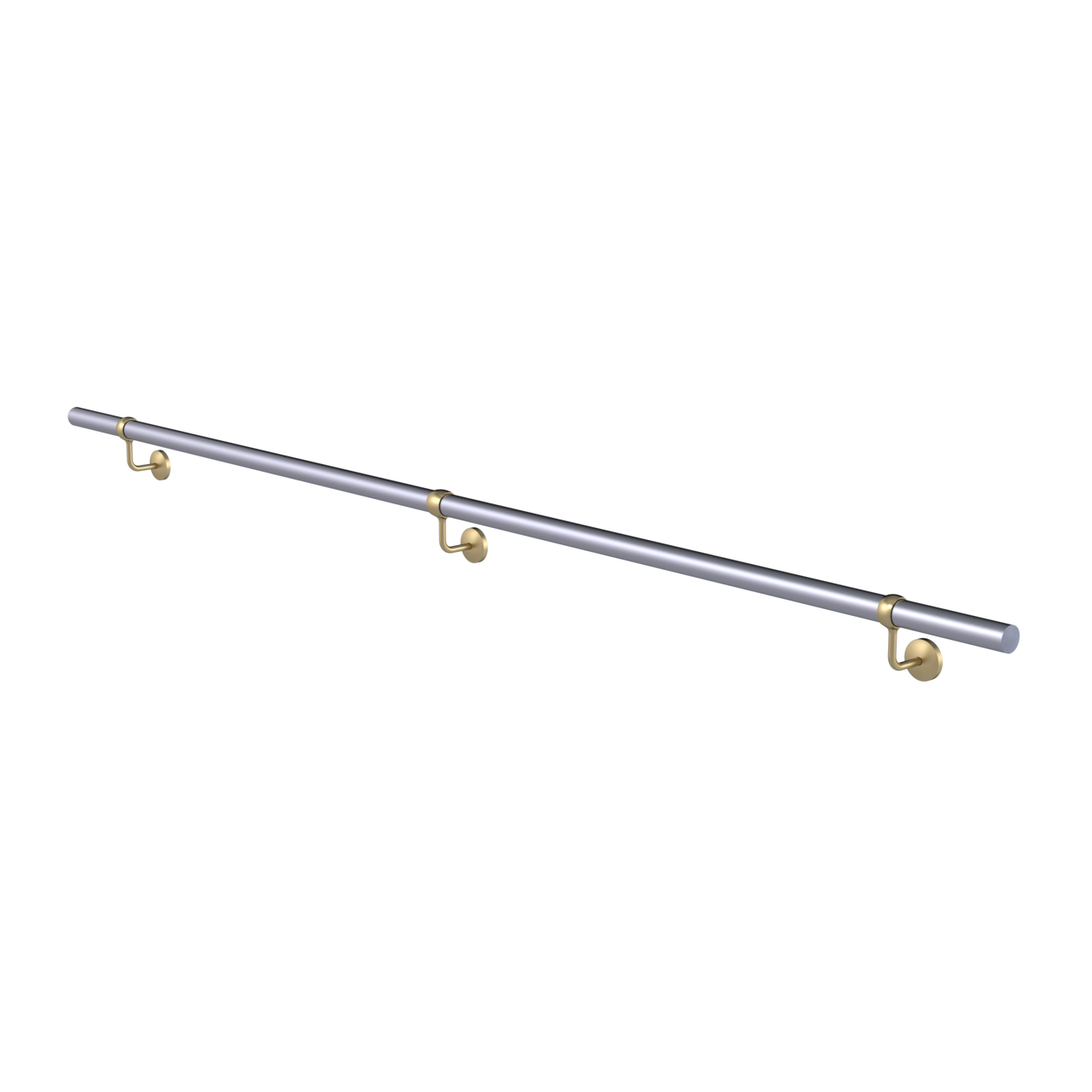 Stainless Steel Stair Handrail Kit 24m X 40mm With Brass Brackets