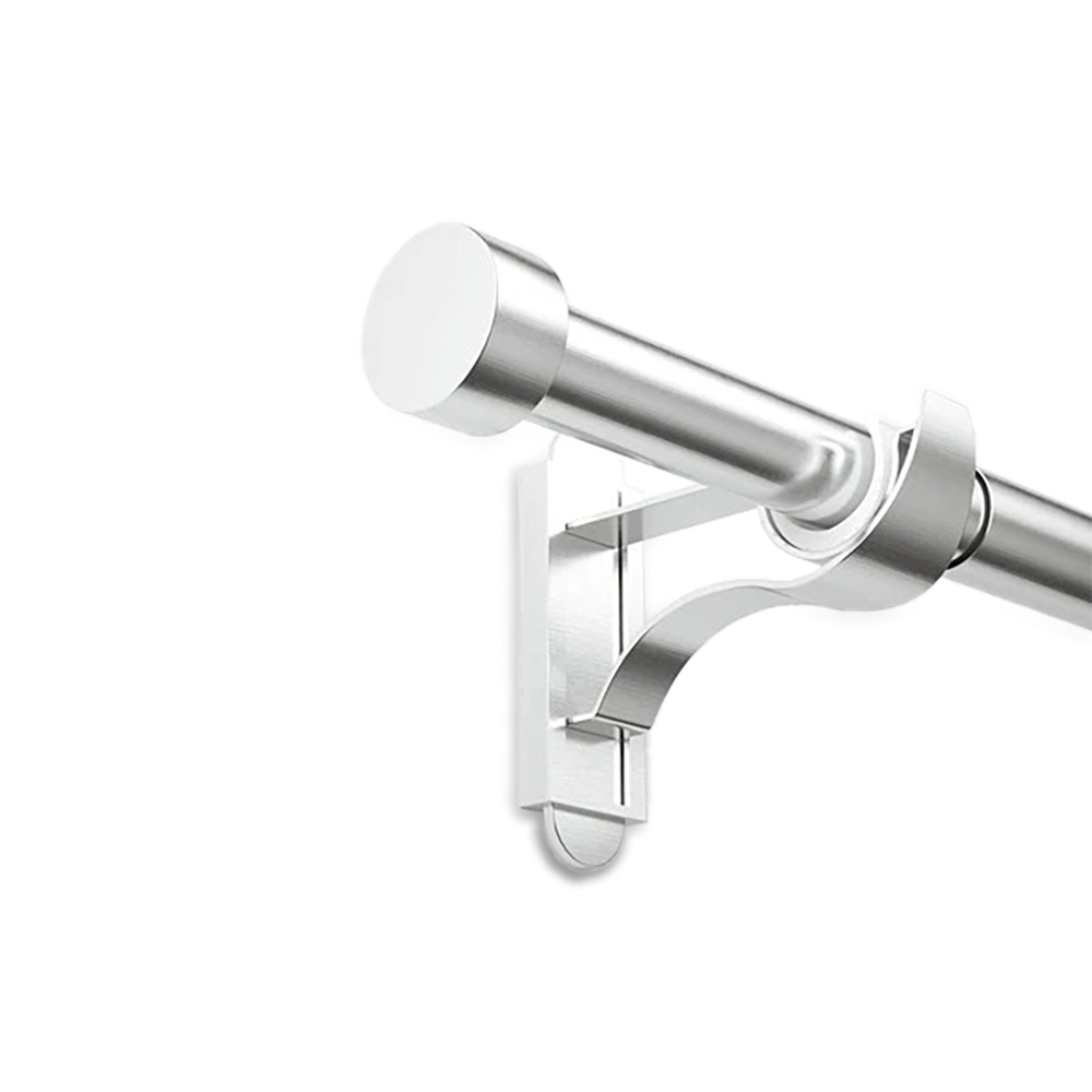 1650mm To 3000mm Brushed Stainless Extendable Klickfit Curtain Pole Kit ...