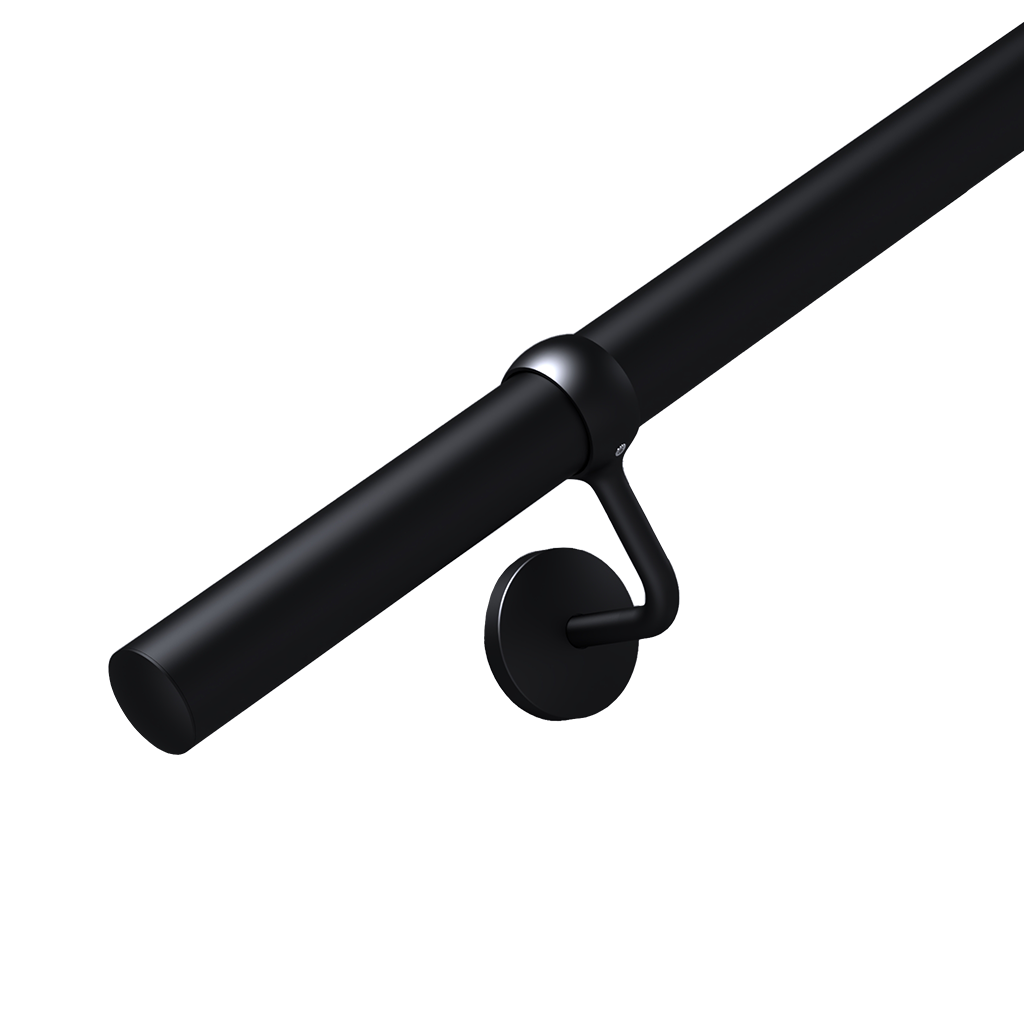 Matt Black Stair Handrail Kit - 3.6m X 40mm - Stiley Living