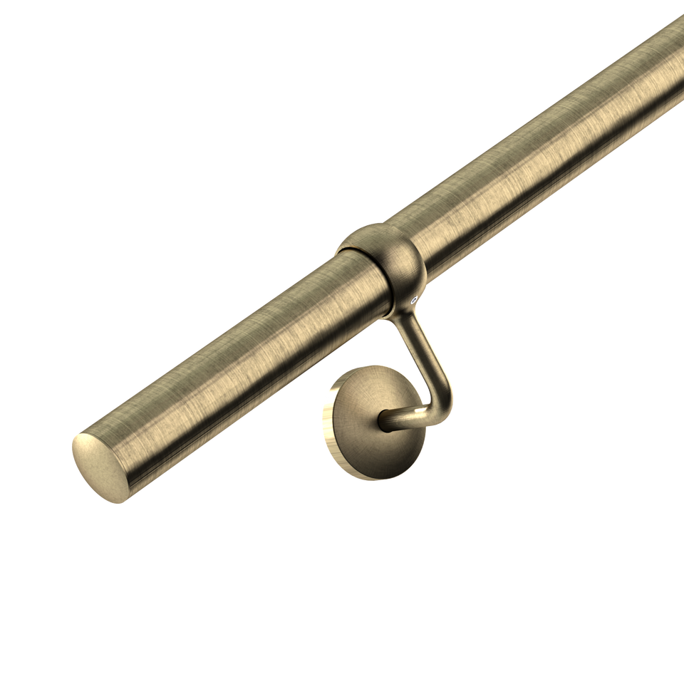 Antique Brass Stair Handrail Kit - 3.6m x 40mm - Stiley Living
