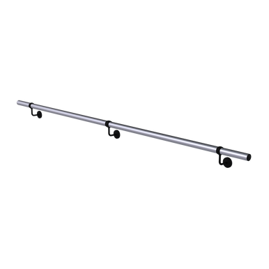 Stainless Steel Handrail Kit 2.4m X 40mm with Matt Black Handrail Brackets