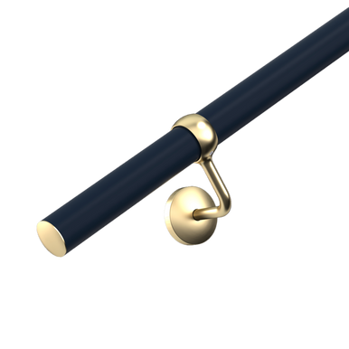 Stair Handrail Kit 3.6m | Navy Blue Handrail Kit with Brass Brackets