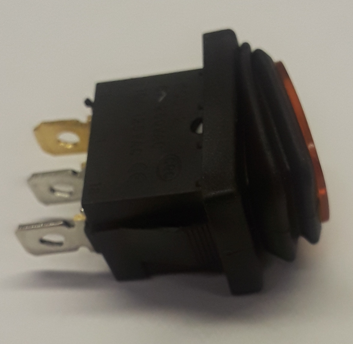 Sealed Miniature Illuminated Rocker Switch, 12 Volt Amber LED KCD1-2 ...