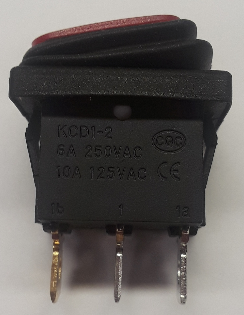 Sealed Miniature Illuminated Rocker Switch, 12 Volt Red LED KCD1-2 ...