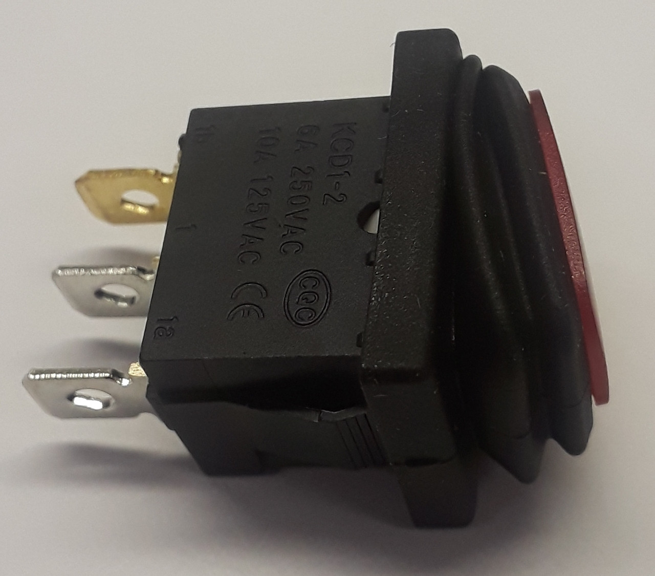 Sealed Miniature Illuminated Rocker Switch, 12 Volt Red LED KCD1-2 ...