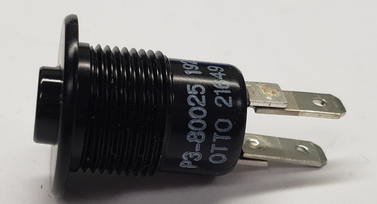 P3-80025 Otto Momentary Push Button Switch, Normally Closed Black Button