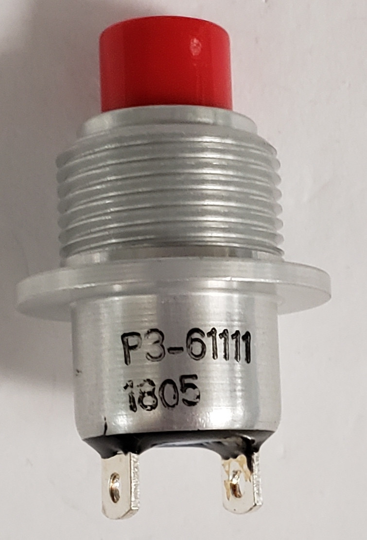 P3-61111 Potted Normally Open Momentary Push Button with Red Button