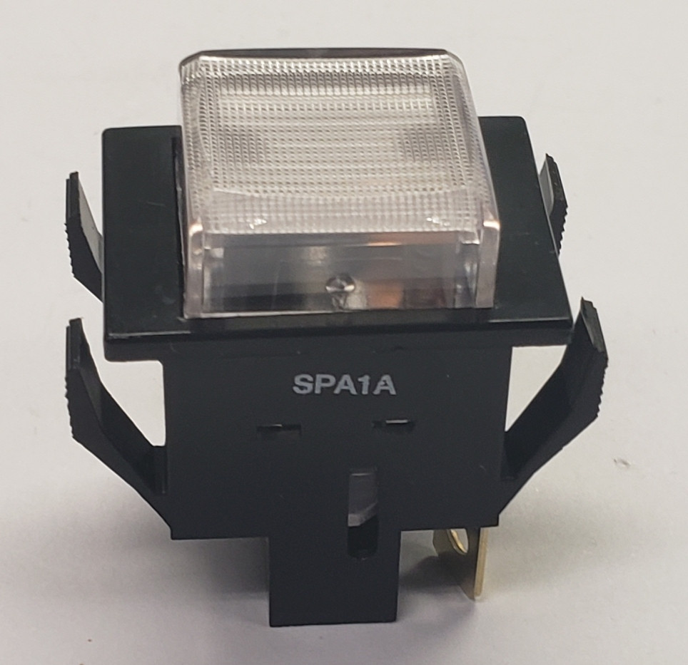Push On Push Off Alternating Action Square Push Button, Clear Patterned Cap