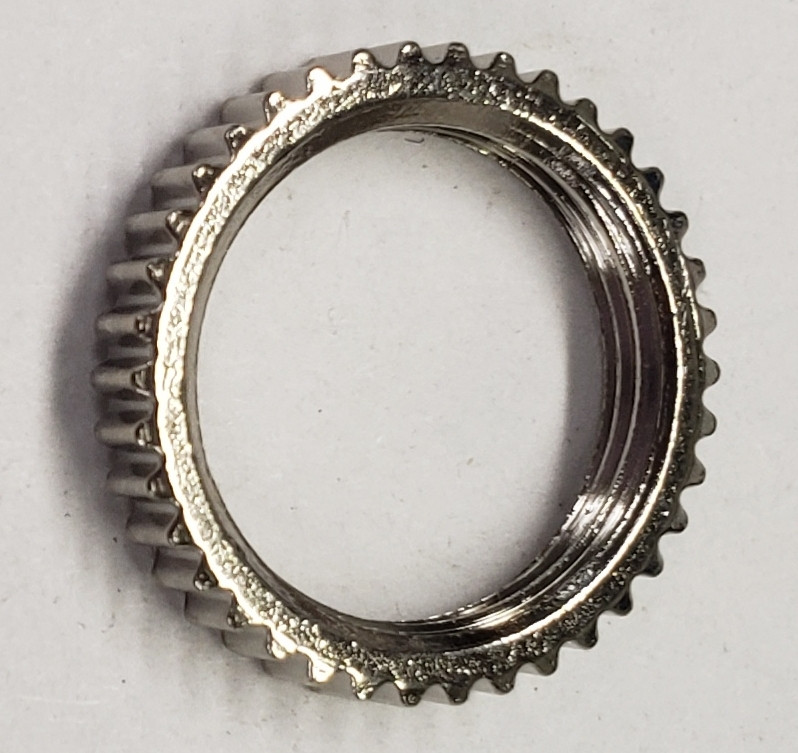 Toggle Switch Knurl Nut 15/32-32 Thread, Tin Dipped Brass Dress Nut 1132-K