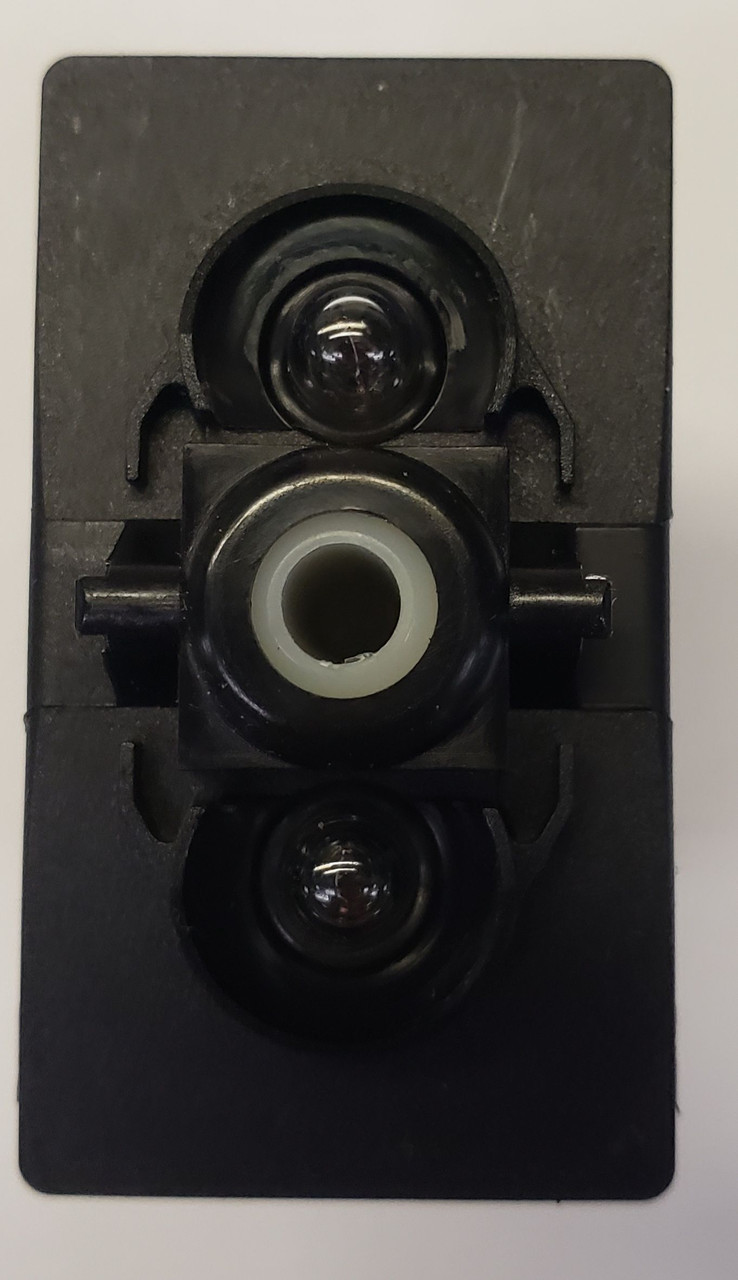 VLD2U66B Double Momentary Carling V Series Rocker, DPDT, 2 Ind Lamps