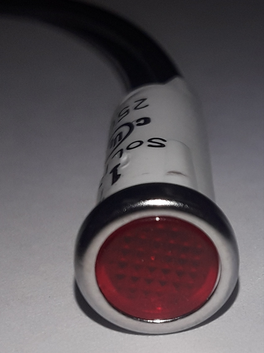 250 Volt Neon Red Indicator Light 2152-1-12-20310