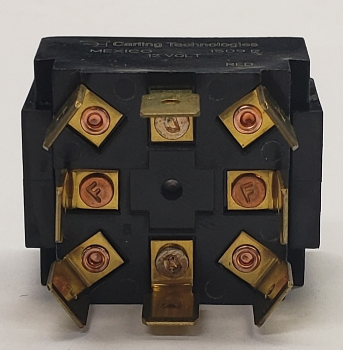 LT-2561-701-012 Carling Red Lit Tip toggle switch, On-Off-On, 12 Volt