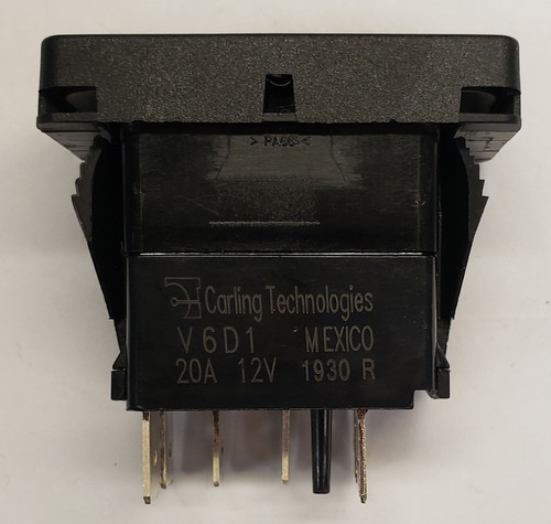 V1D1AT0B Carling V Series On-Off Rocker Switch with 1 Super Bright Red LED