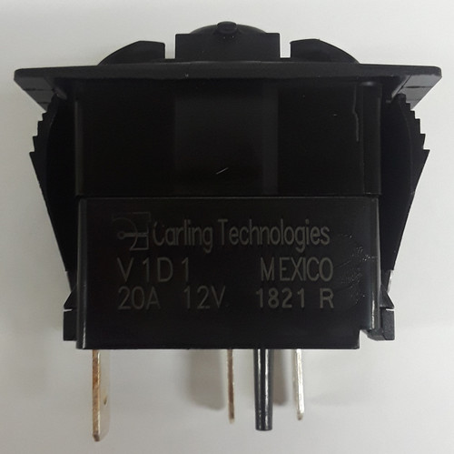 V1D1BC0B Carling V Series Rocker Switch, On-Off, Single Dependent Red LED